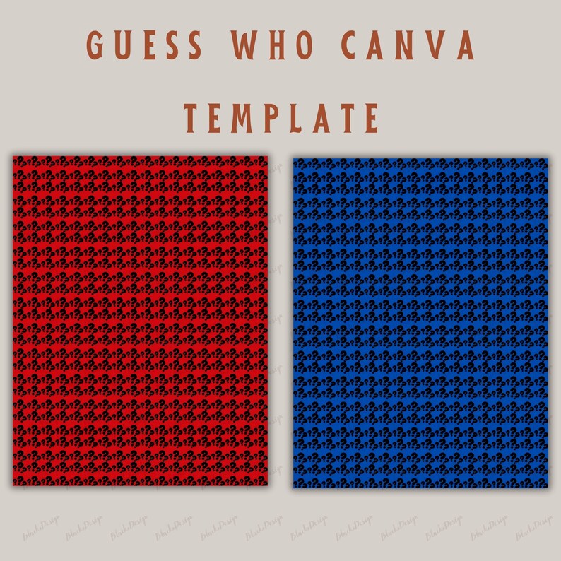 Custom Guess Who Game Template, Editable Board Game Canva Template - Etsy