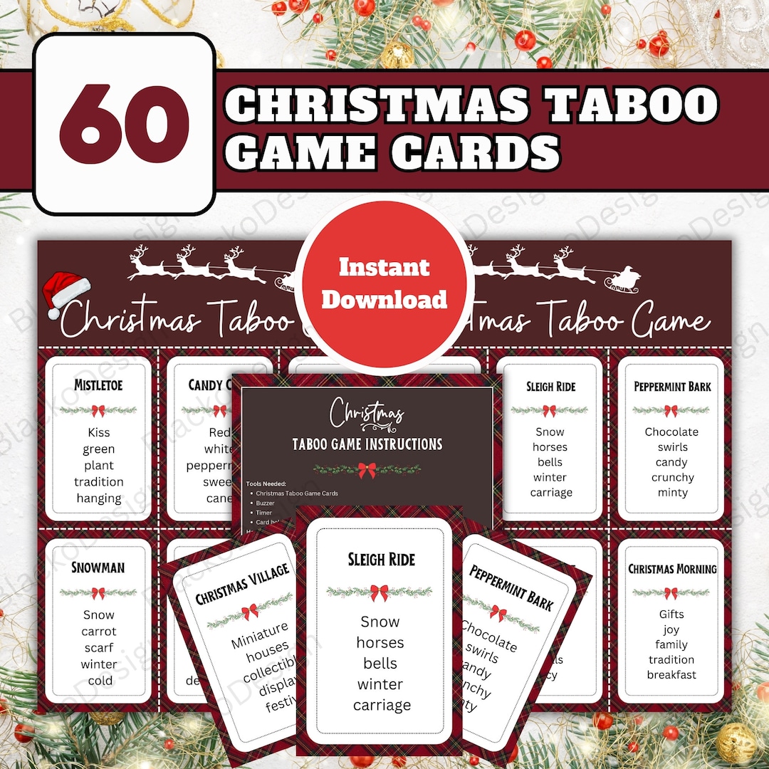 Christmas Taboo Game | Christmas Forbidden Words | Printable Christmas ...