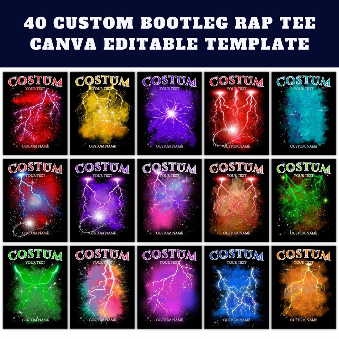 40 Custom Bootleg Rap Tee Templates: DIY Photo Shirt Design (canva ...