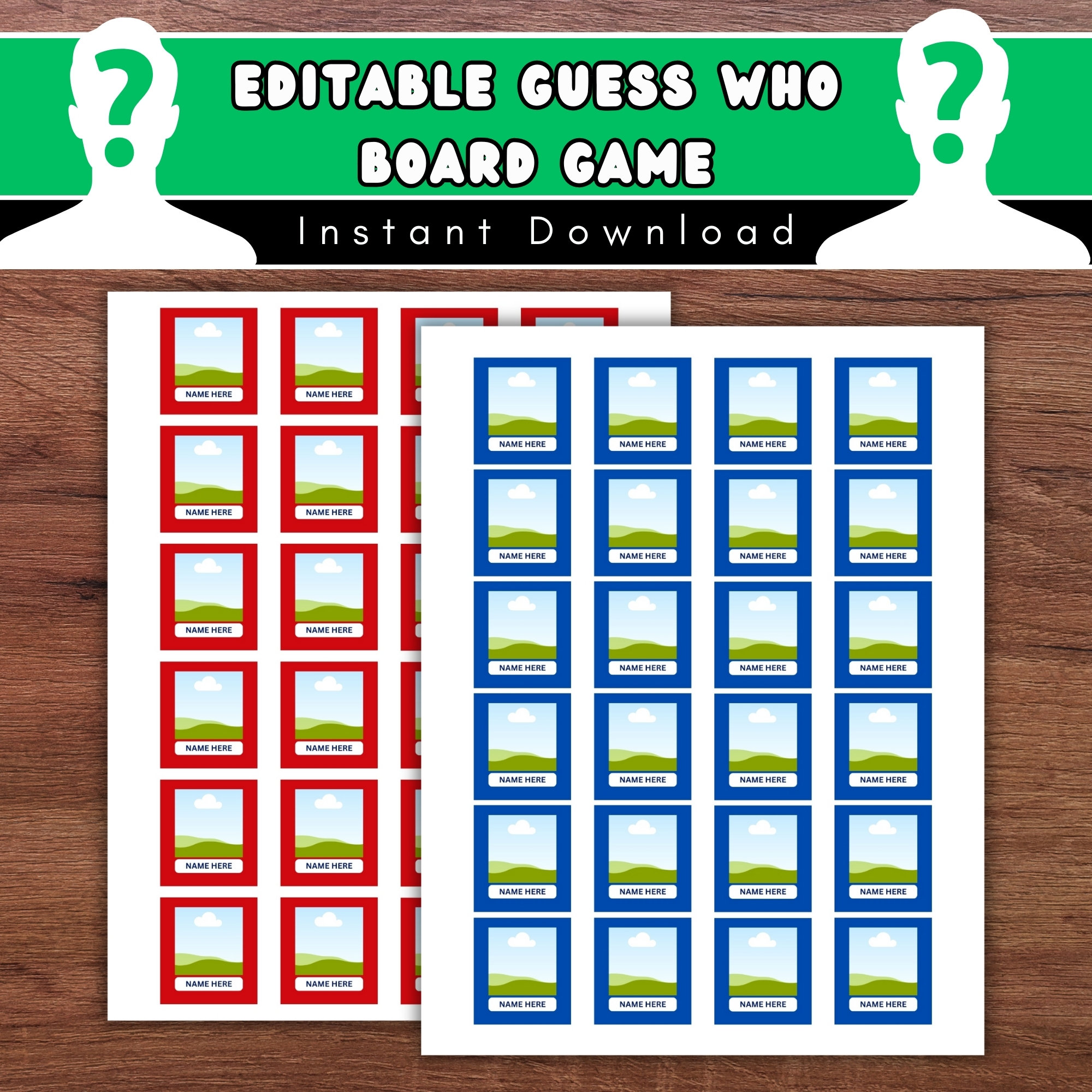 Editable Guess Who Board Game - Custom Guess Who Game Template - Guess ... Editable Guess Who Board Game - Custom Guess Who Game Template - Guess ...