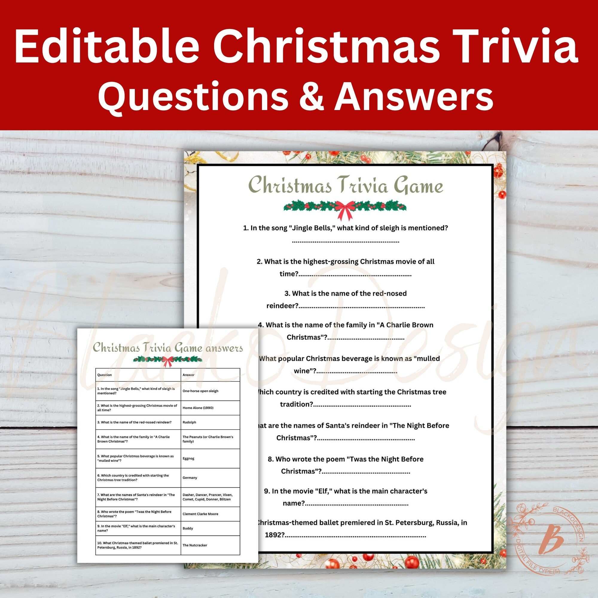Editable Christmas Trivia Game, Group Game Christmas, Office Party Game ...