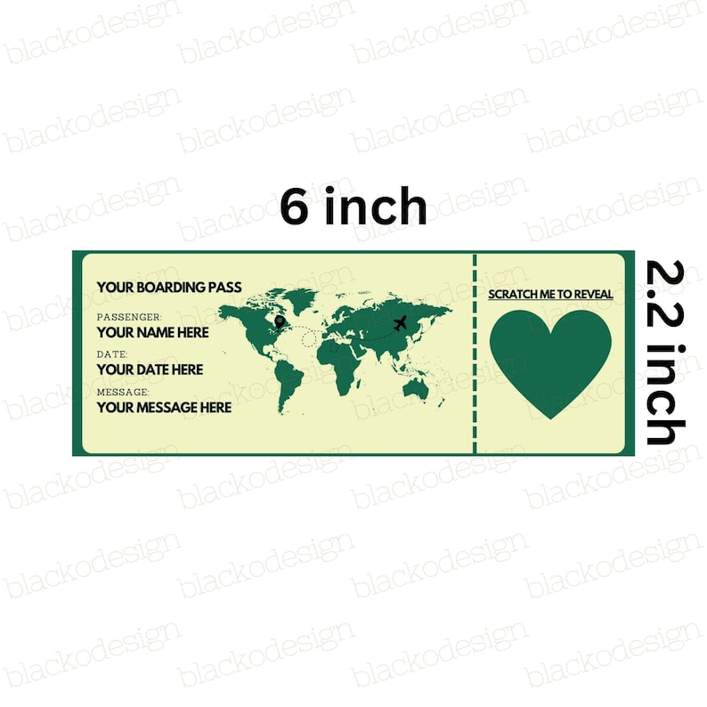 Editable Boarding Pass Template - Personalised Scratch Surprise ...
