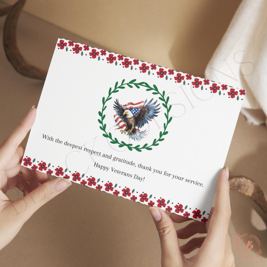 Veterans Day Card Printable, Thank You for Your Service, Heroes ...