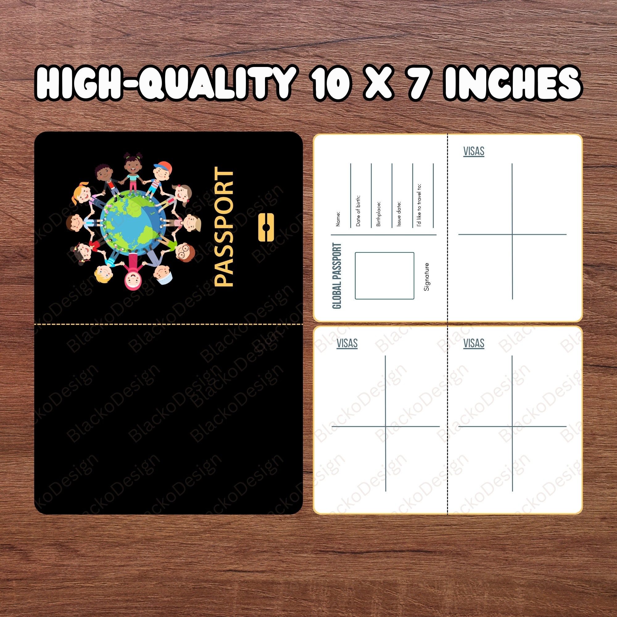 Printable US Passport Kit for Kids: Travel Stamps, Airplane Ticket ...