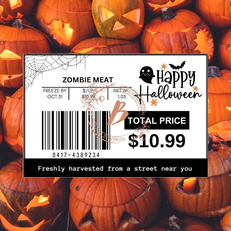 Printable Halloween Prank Labels: Fake Meat Stickers (PDF Download) - Etsy