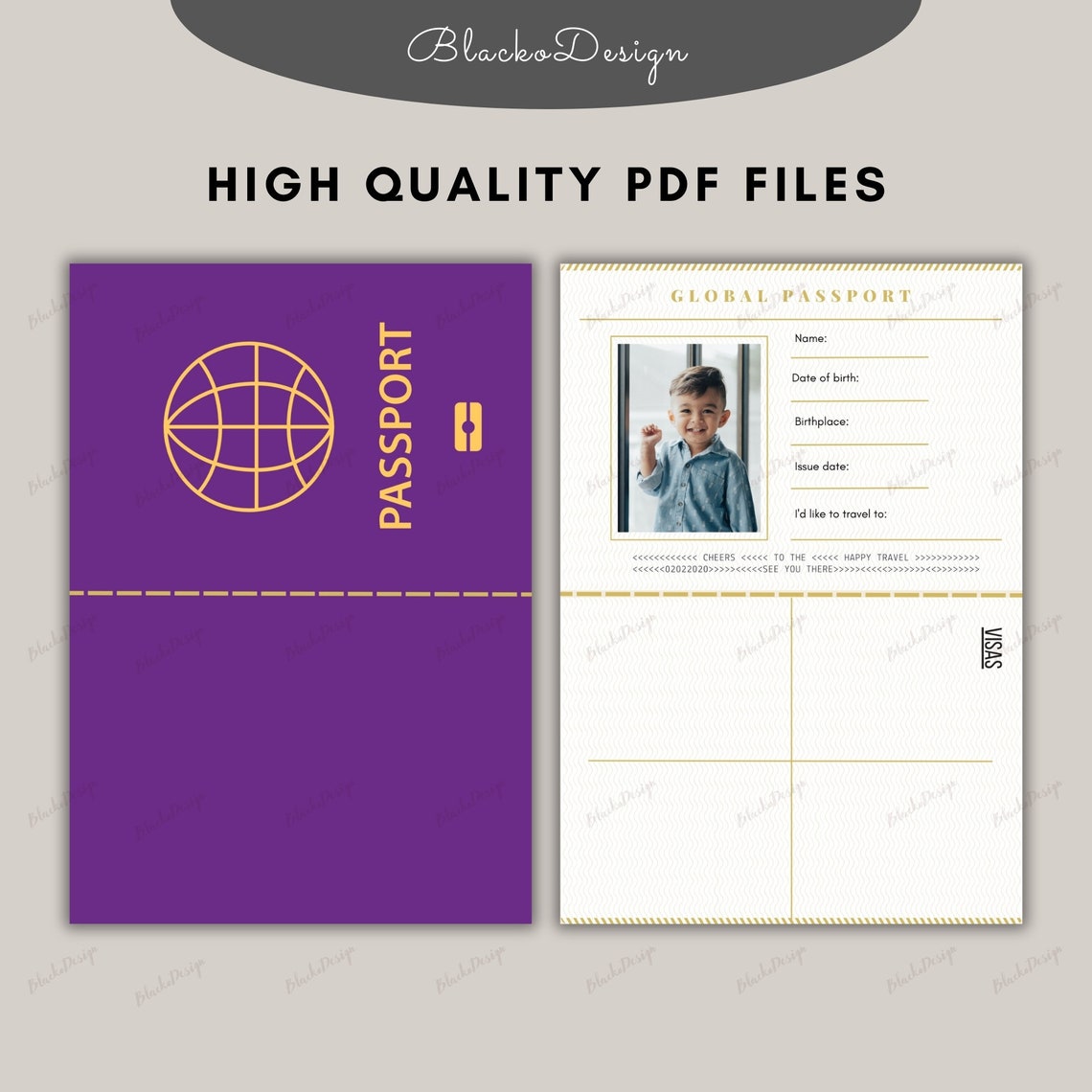 Editable US Passport for Kids Printable Passport Craft Instant Download ...