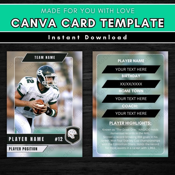 Football Trading Card Template Sports Card Stats Stock Illustrations