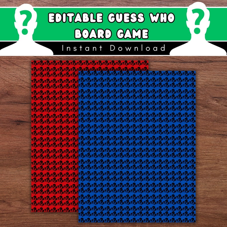 Editable Guess Who Board Game Template: Custom Canva Design (digital ...