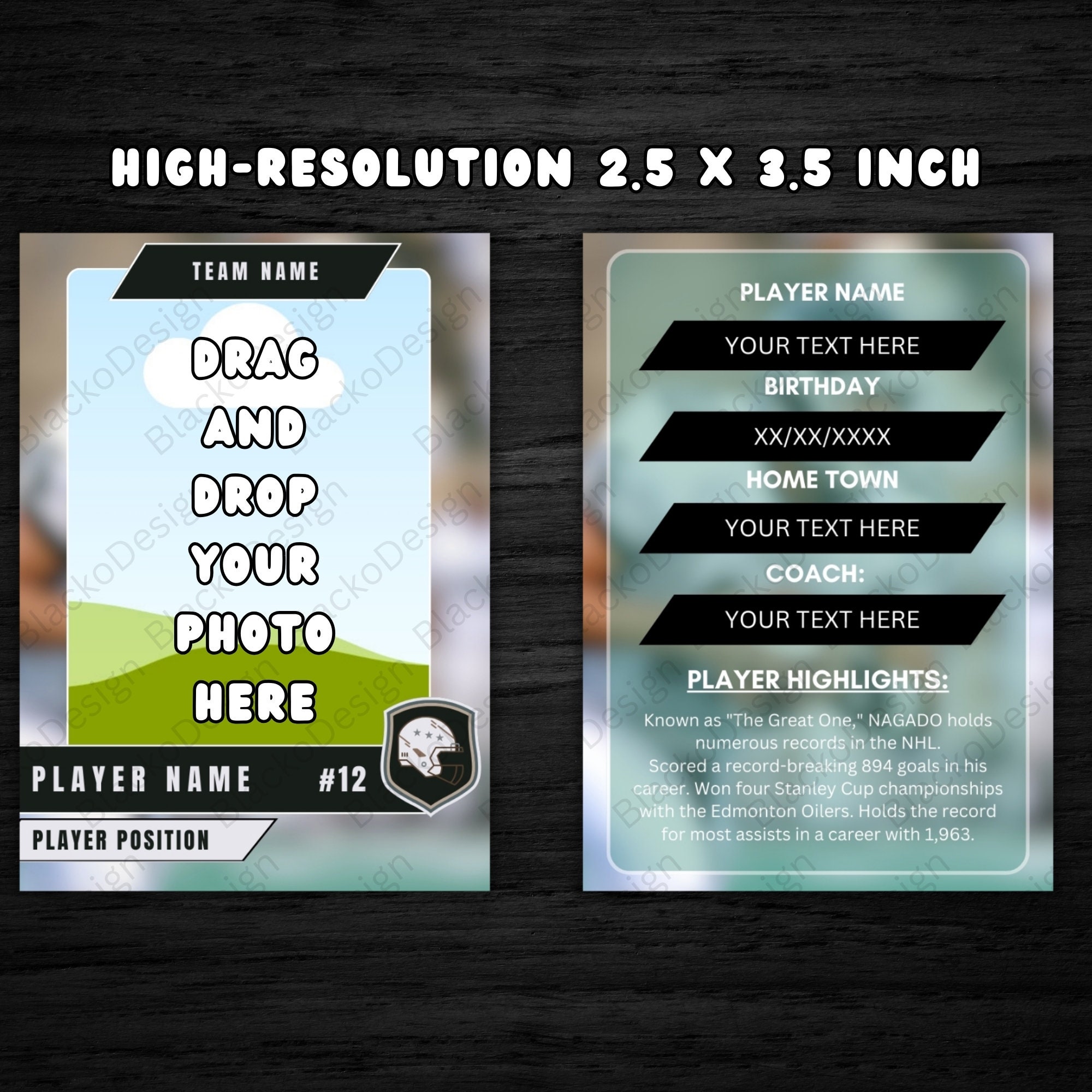 Customizable Football Trading Card Template: School Team Gifts (digital ...