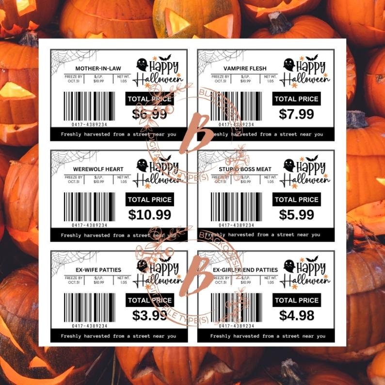 Printable Halloween Prank Labels: Fake Meat Stickers (PDF Download) - Etsy
