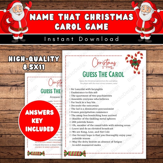 Name That Christmas Carol Game Answers Today Marked The First...