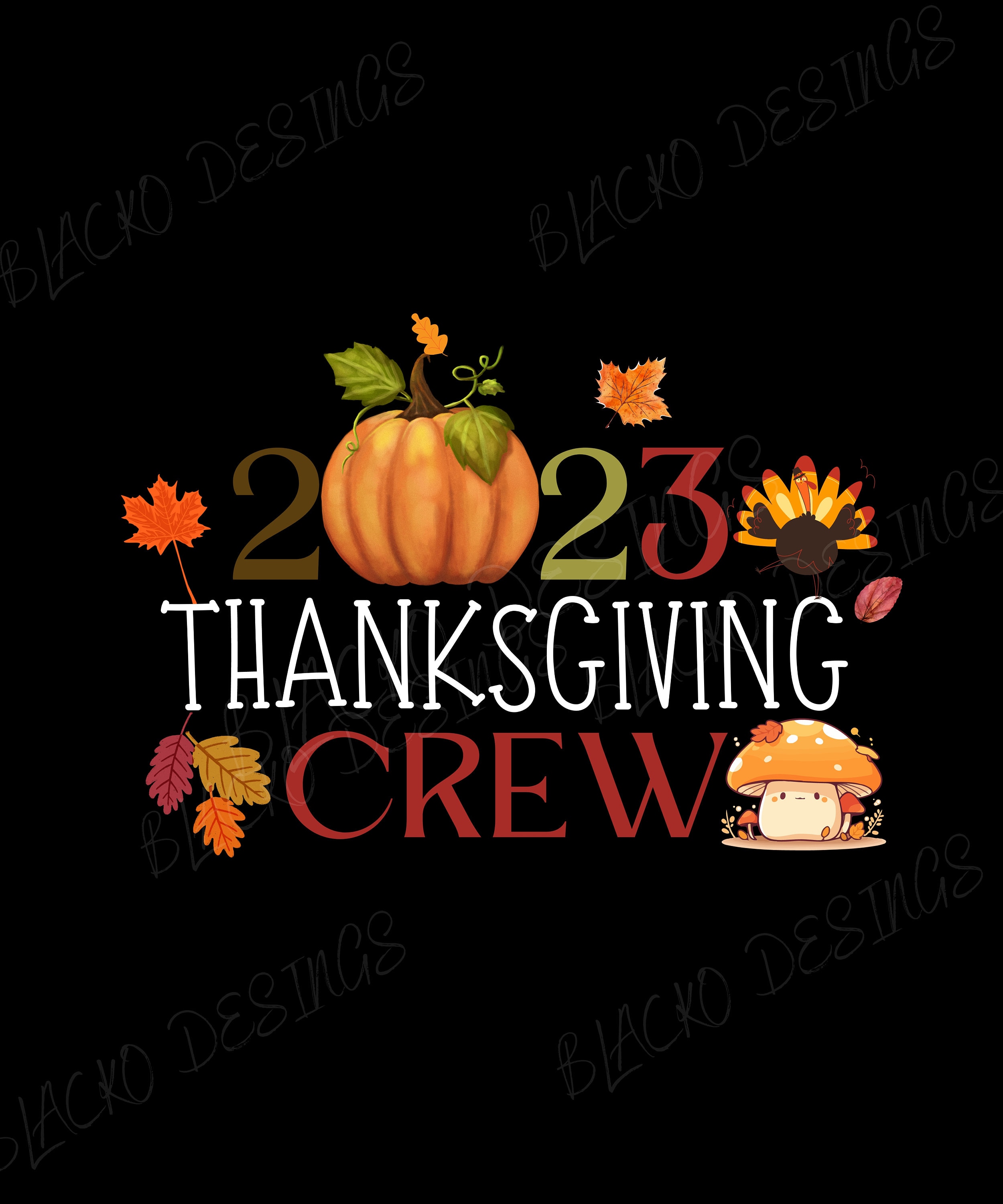 2023 Thanksgiving Crew PNG, Family Thanksgiving, Matching Thanksgiving ...
