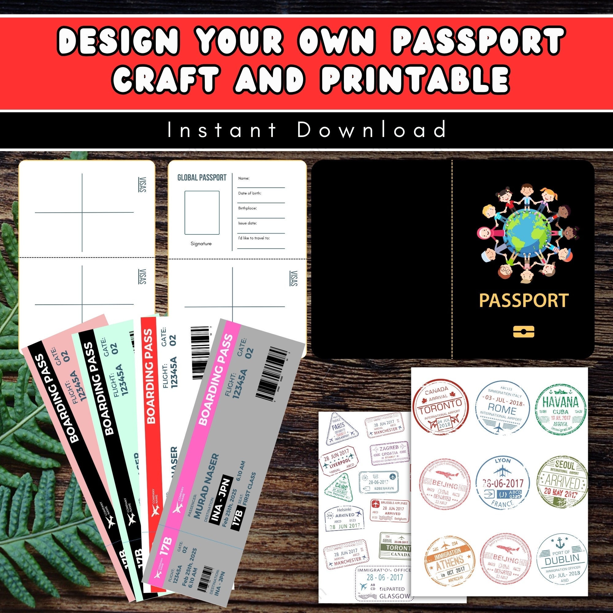 Printable US Passport for Kids Build Passport Kids Basic Passport Kids ...