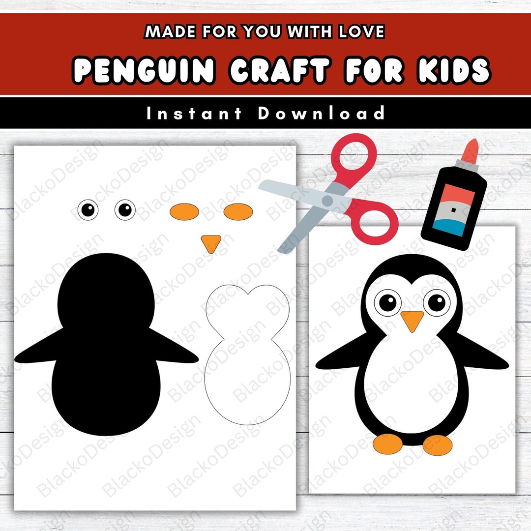 Penguin Craft for Kids - Penguin Craft Printable Pattern Template for ...