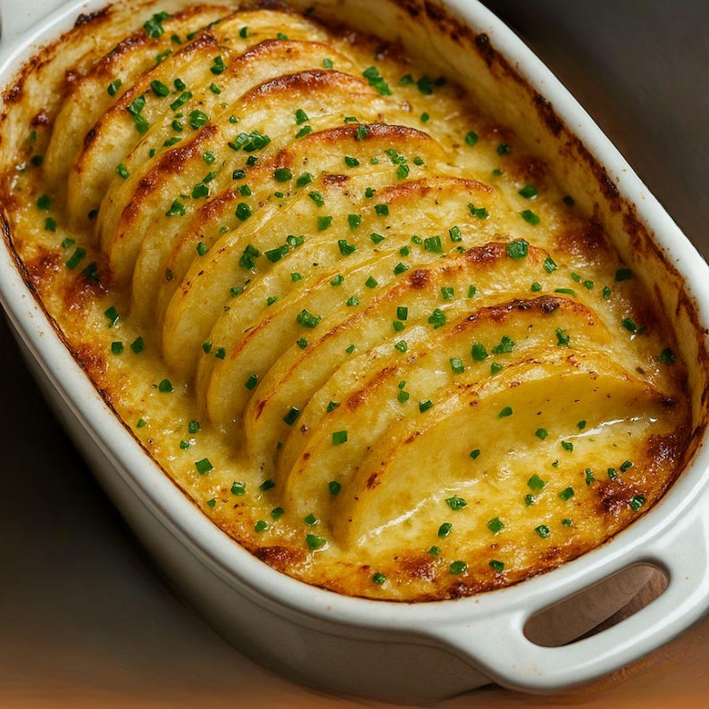 Roasted Garlic Potatoes Au Gratin Recipe (instant PDF Download) - Etsy ...