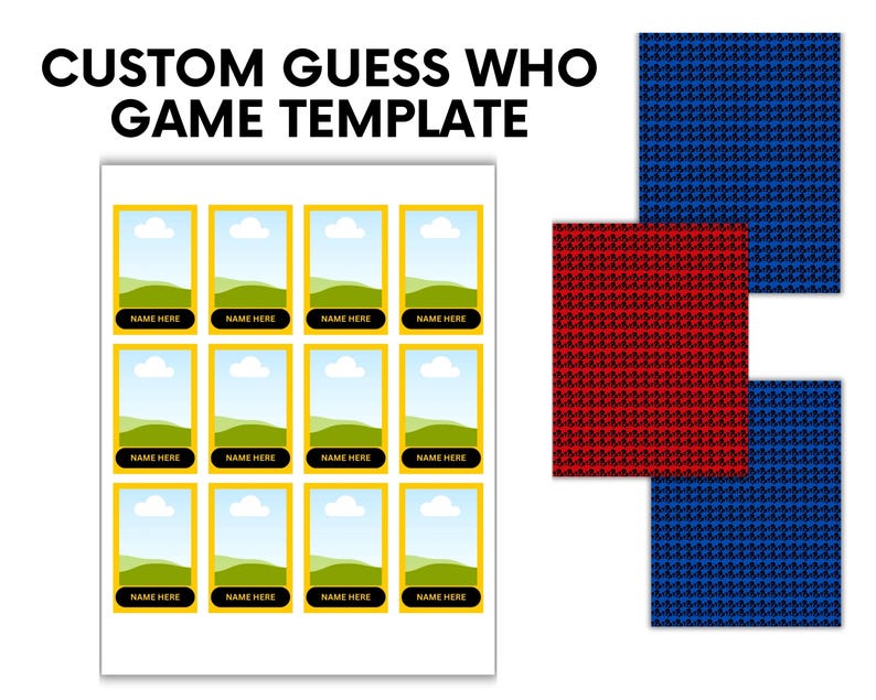 Custom Guess Who Game Template, Editable Board Game Canva Template - Etsy