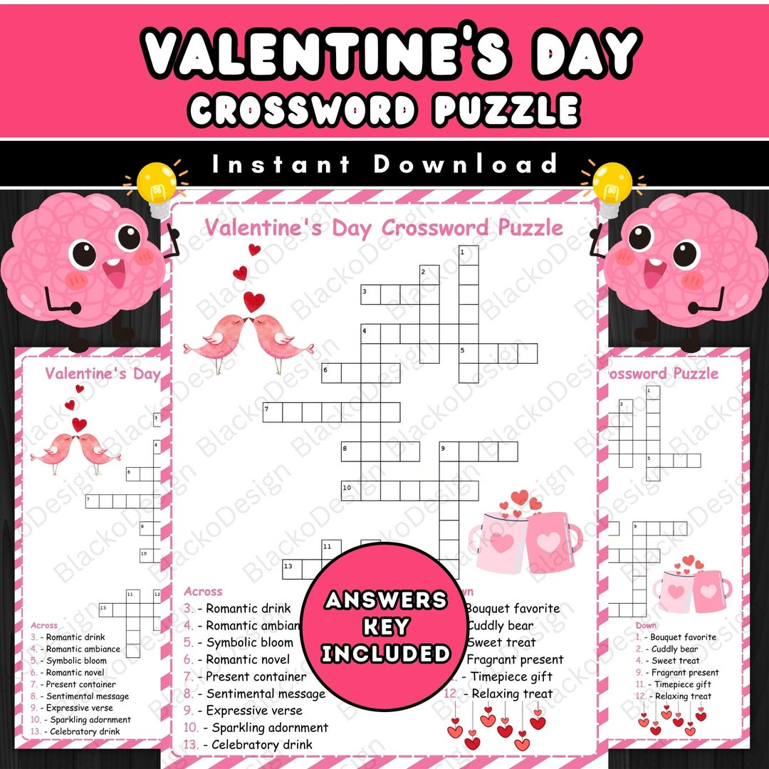 Valentine's Day Crossword Puzzles for Kids and Adults - Fun and ...