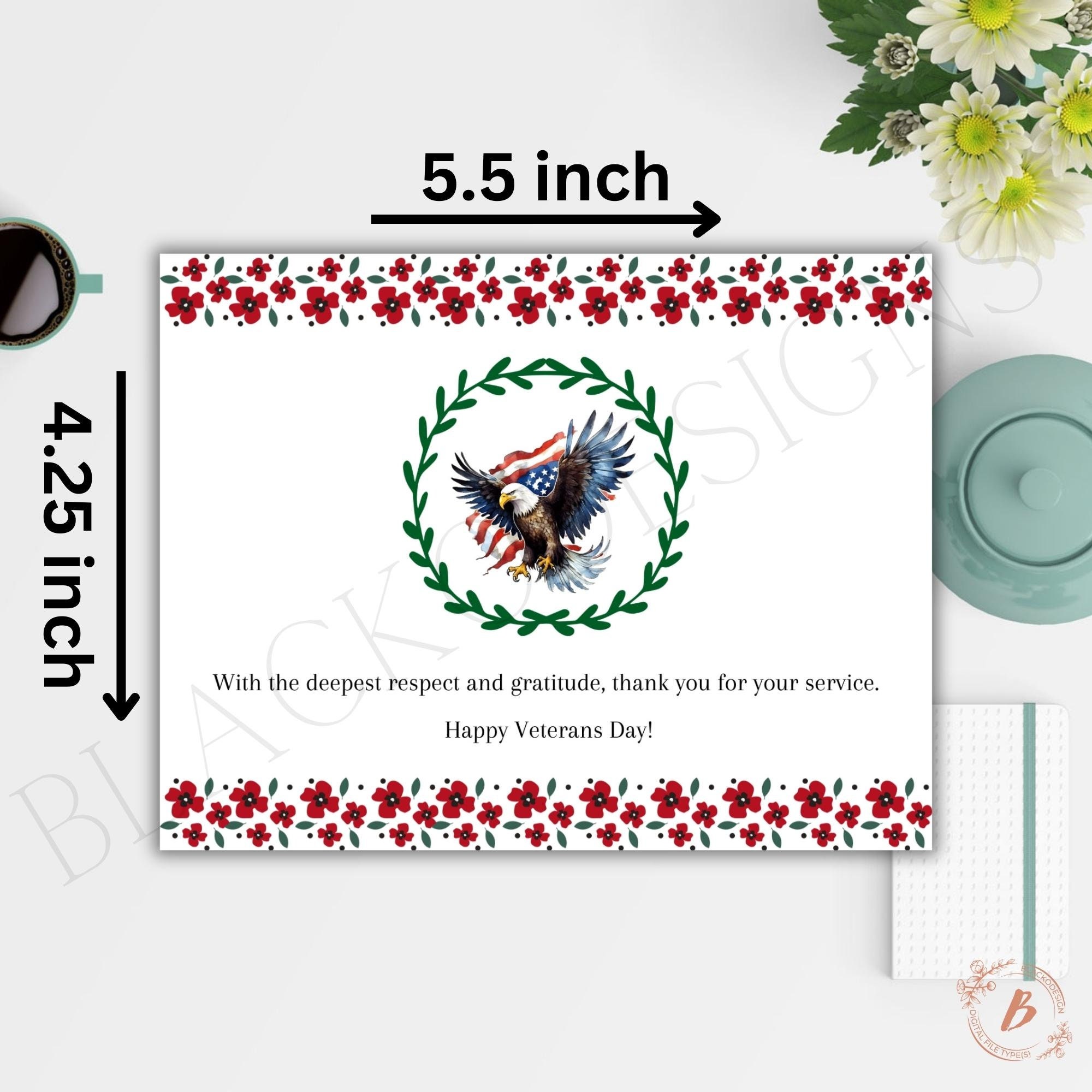 Veterans Day Card Printable, Thank You for Your Service, Heroes ...