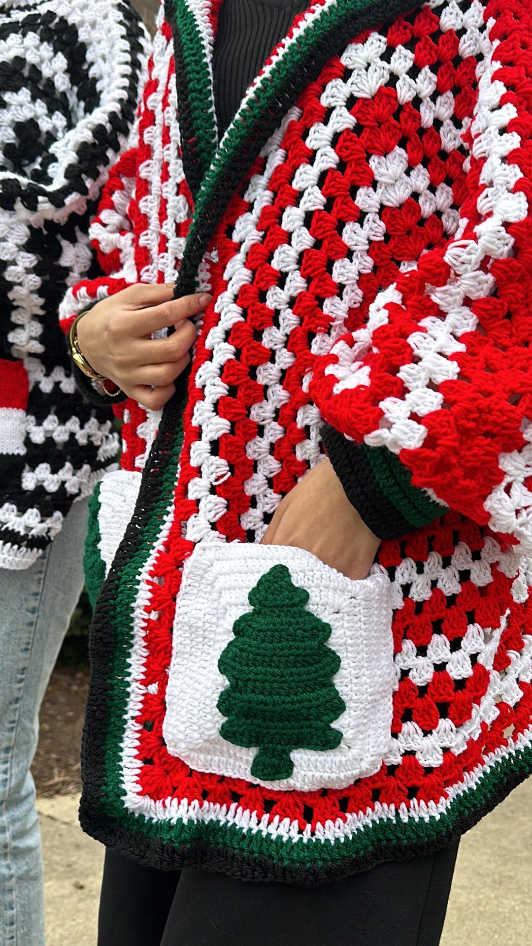 Handmade Lebanon Crochet Cardigan: Cedar Tree Patchwork Sweater - Etsy