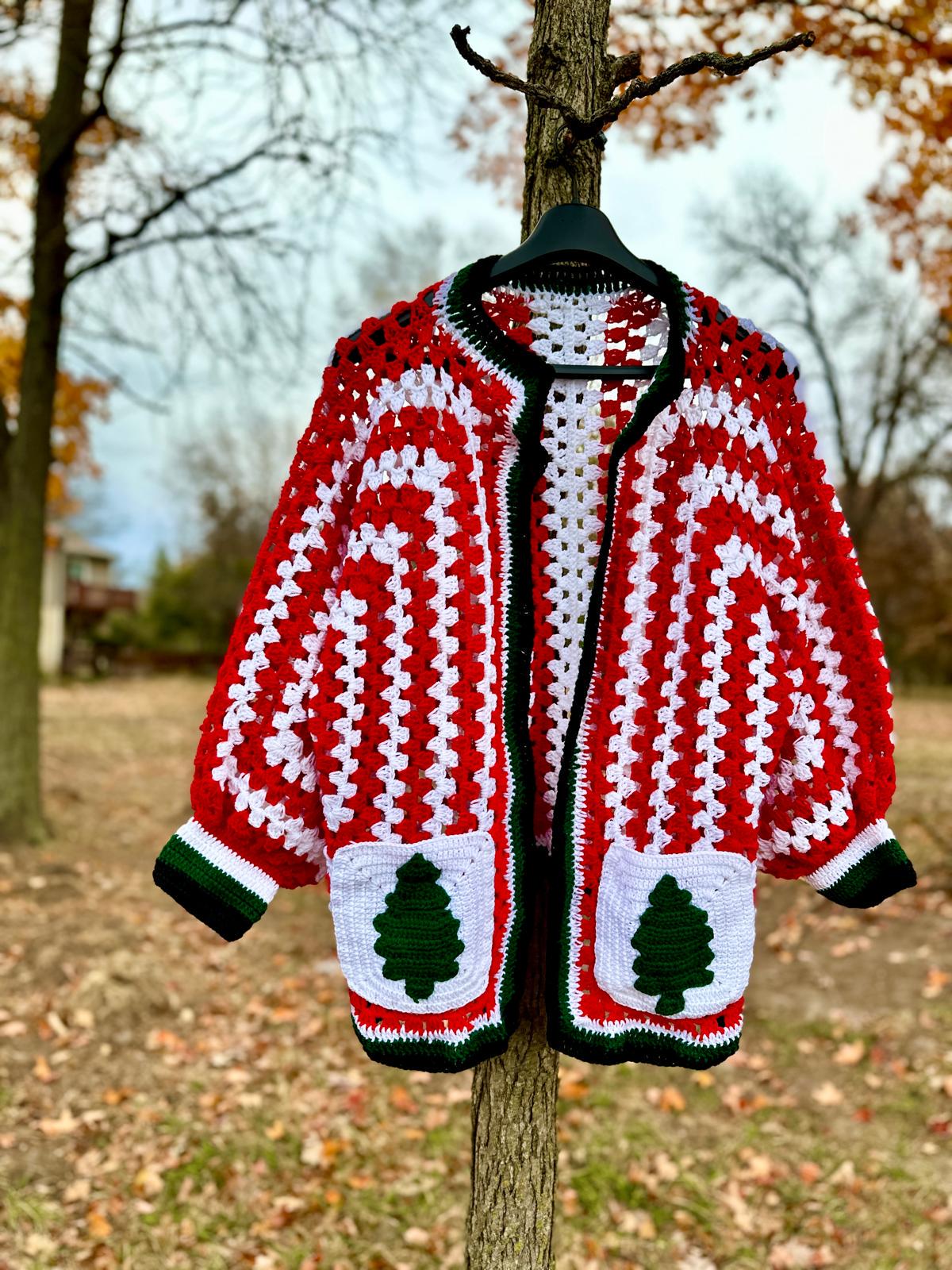 Handmade Lebanon Crochet Cardigan: Cedar Tree Patchwork Sweater - Etsy