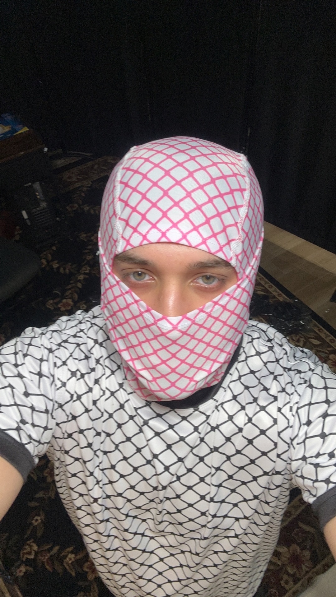 Pink Palestine Keffiyeh Balaclava, Pink Ski Mask, Shemagh, Palestinian ...