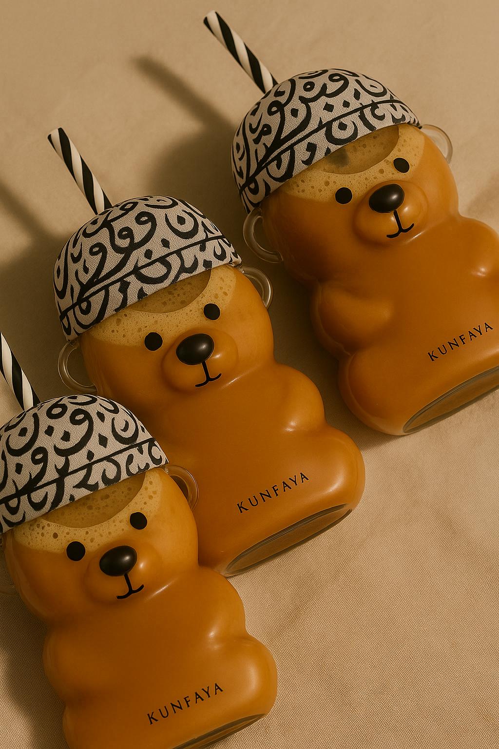 Arabic Teddy Bear Cup With Straw | Viral Tiktok Glass Cup | Cute Bear ...