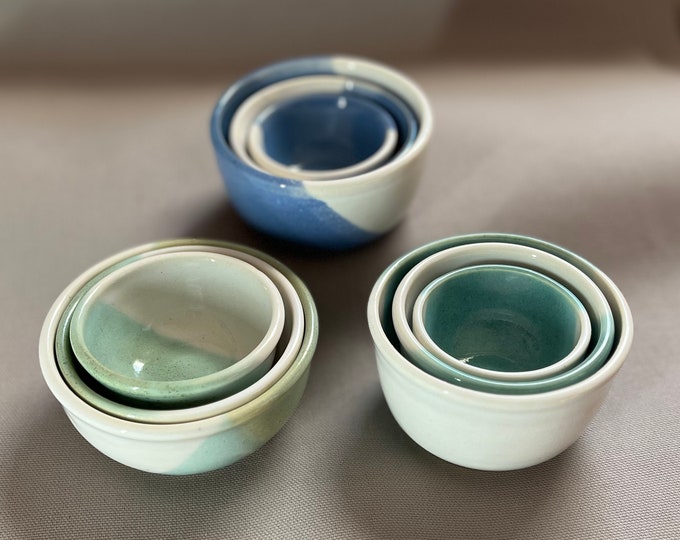 Set of 12 River Water Mini Bowls, Condiment Dishes, Ring Dishes, Tiny ...