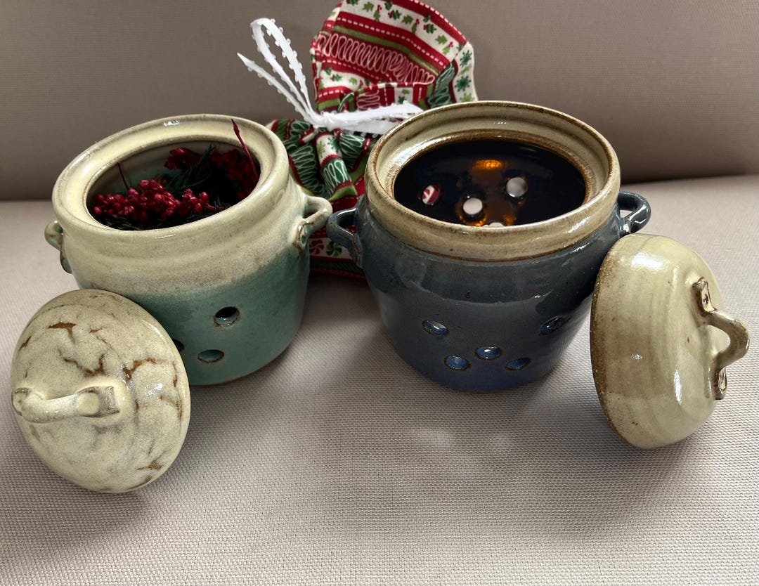 Handmade Pottery Potpourri Pot Luminaire - Jar With Candle & Sachet - Etsy