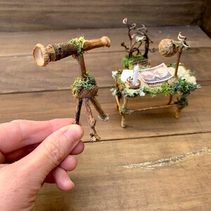 Handcrafted Fairy Astronomer Set: Miniature Telescope & Desk - Etsy