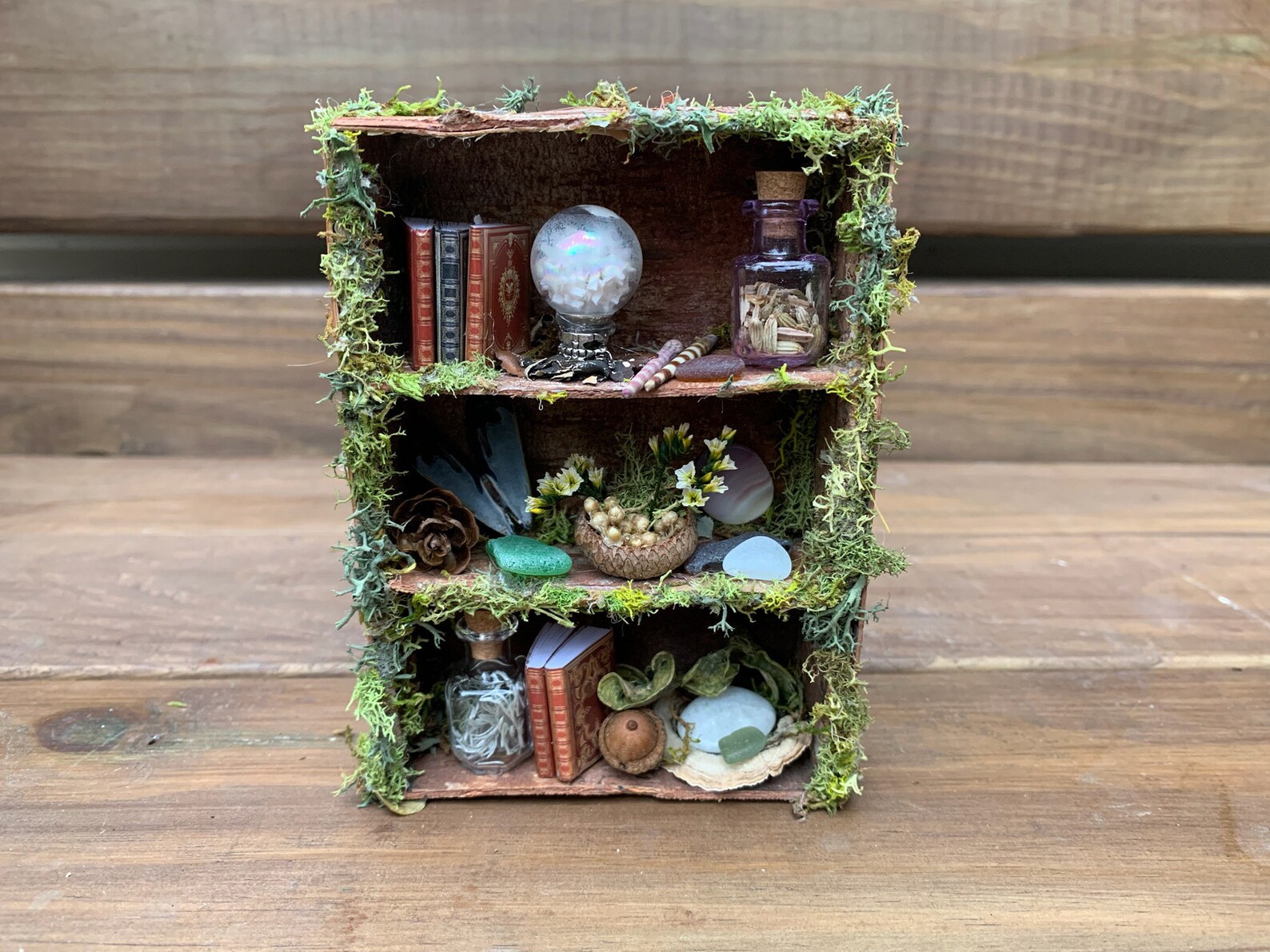 Fairy Bookshelf, Fairy House Bookshelf, Woodland Bookshelf, Fairy ...