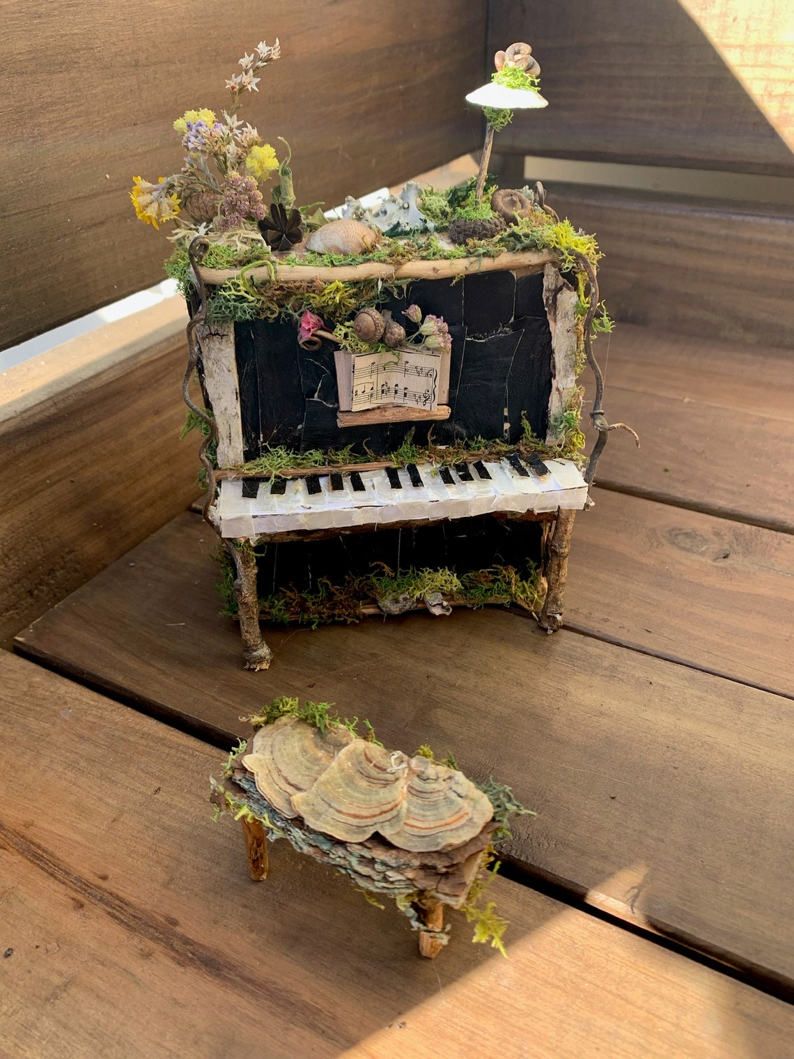Fairy Piano, Woodland Piano, Fairy Music, Piano, Fairy Bench, Fairy ...