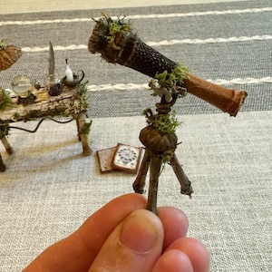 Handcrafted Fairy Astronomer Set: Miniature Telescope & Desk - Etsy