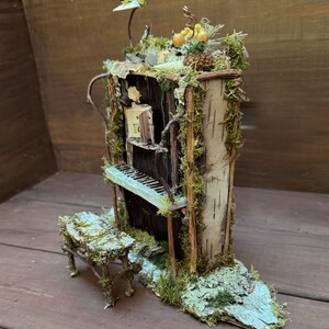 Fairy Piano and Bench, Woodland Piano, Fairy Music, Piano, Fairy Bench ...
