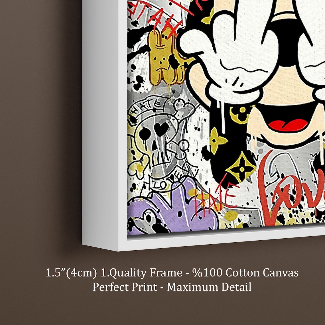 Banksy Mickey Mouse Graffiti Canvas Wall Art Poster, Street Style ...