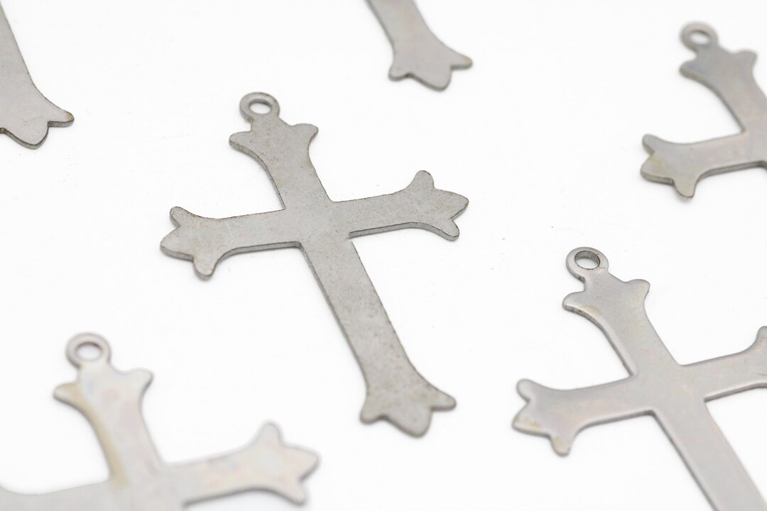 Steel Cross With Edge Details | 1 1/8" X 1 5/8" - Etsy