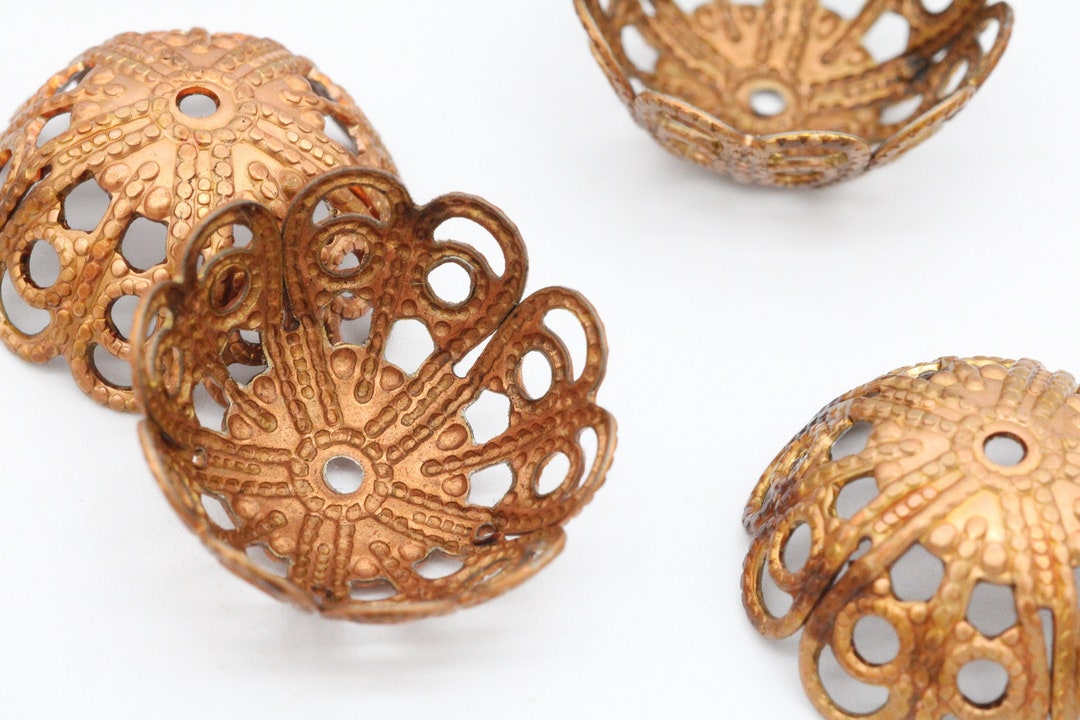 Decorated Copper Plated Bead Caps 3/4 - Etsy