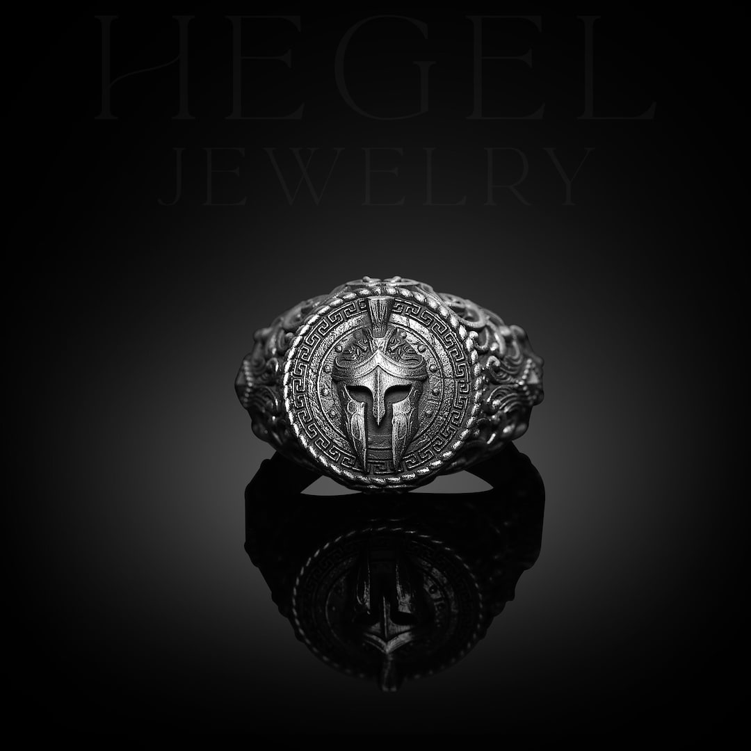 Spartan Helmet Men Ring, Mens Spartan Ring, Sterling Silver Helmet ...