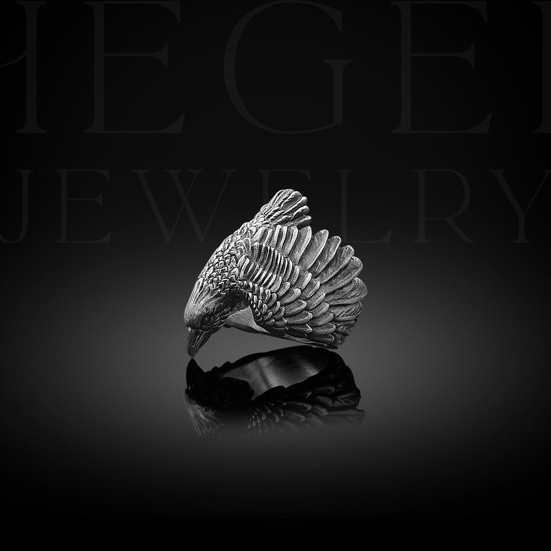 Raven Handmade Sterling Silver Men Crow Ring Raven Silver Men Jewelry ...