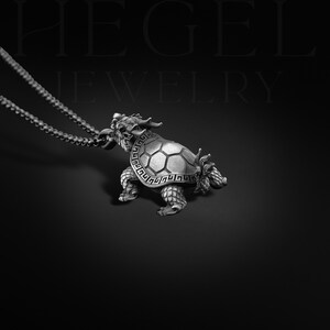 Chinese Turtle Necklace for Men Silver Turtle Pendant Dragon Turtle ...