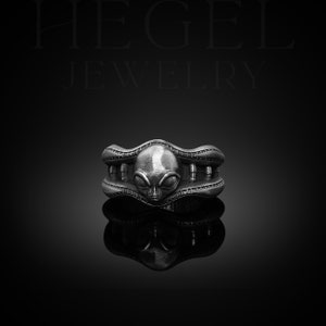 Mens Silver Ufo Ring Sterling Silver Alien Ring Extraterrestrial Pinky ...