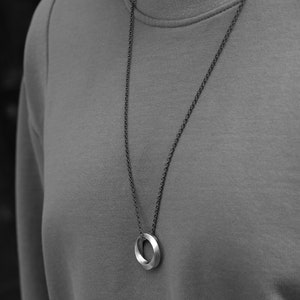 Silver Mobius Pendant for Man Unique Swirl Twisted Necklace Engraved ...