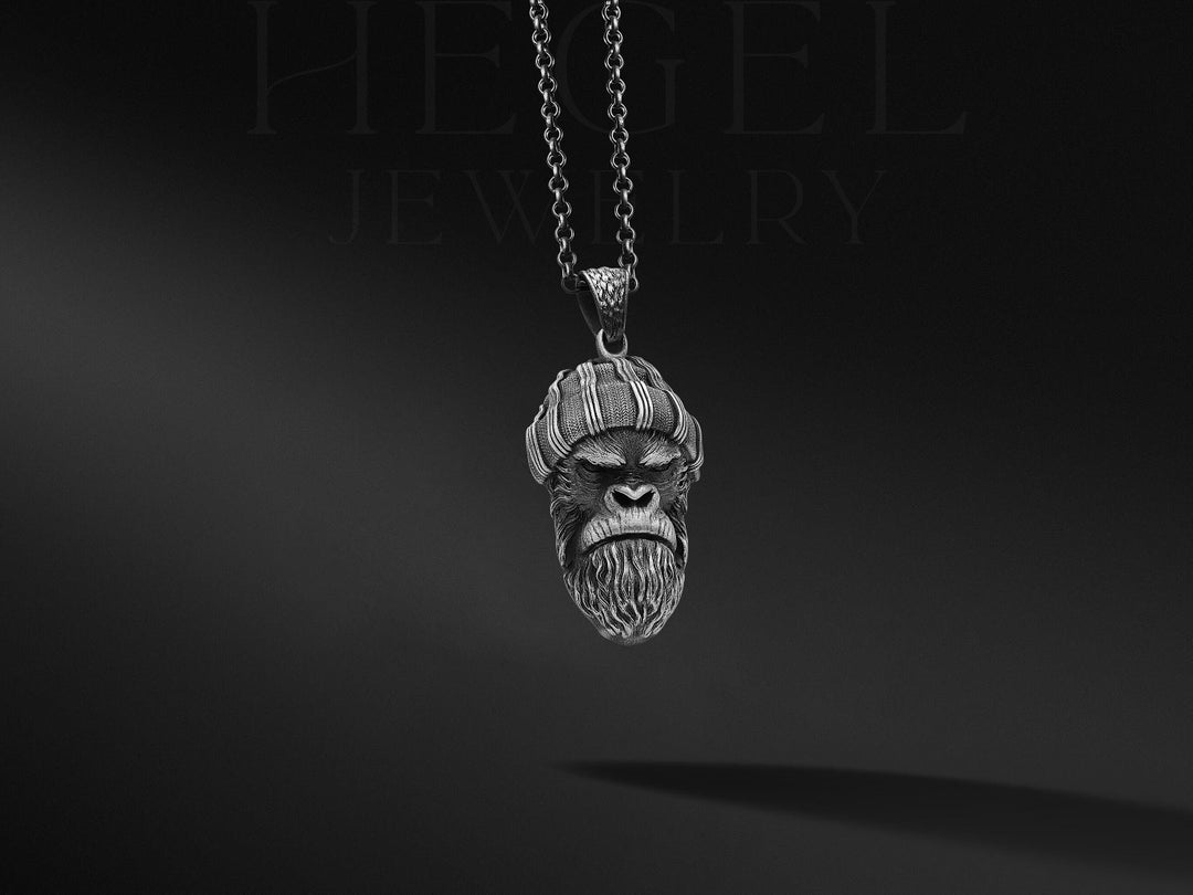 Wild Big Gorilla Necklace for Men Personalized Gorilla Pendant 925 ...