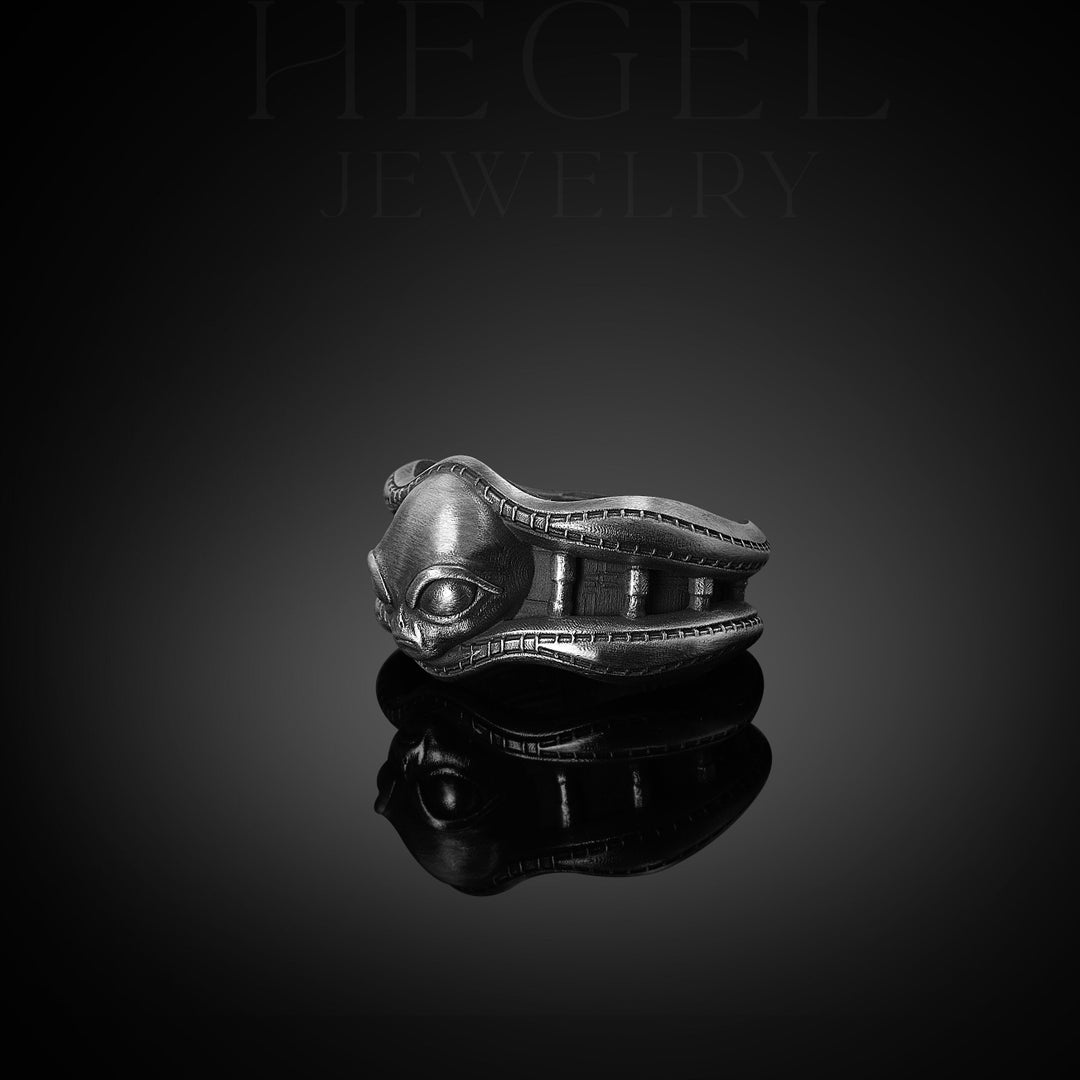 Mens Silver Ufo Ring Sterling Silver Alien Ring Extraterrestrial Pinky ...