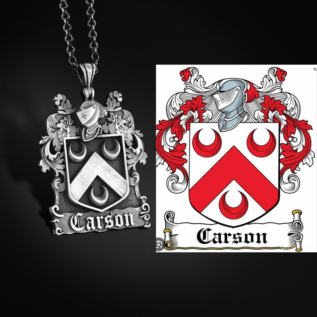 Family Crest Pendant Coat of Arms Necklace Mens Silver Wax Seal Charm ...