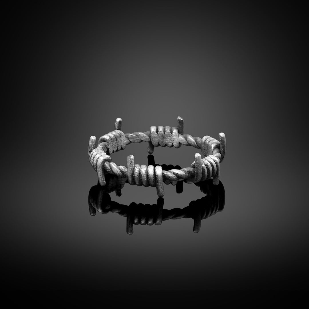 Sterling Silver Barbed Wire Ring, 925 Wire Band Ring, Handmade ...