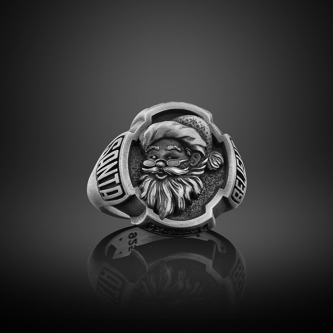 Santa Claus Men's Signet Ring, Saint Nicholas Ring, Cool Christmas Gift ...