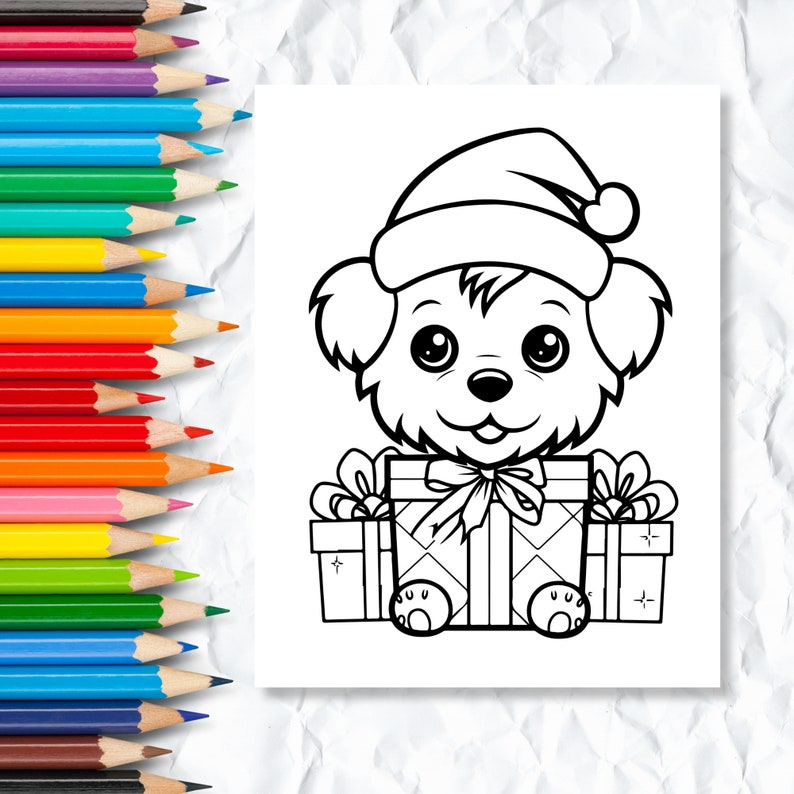 190 Cute Kawaii Christmas Coloring Pages, A4 Size Activity Book for ...