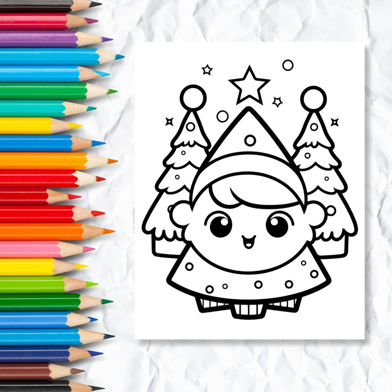 190 Cute Kawaii Christmas Coloring Pages, A4 Size Activity Book for ...