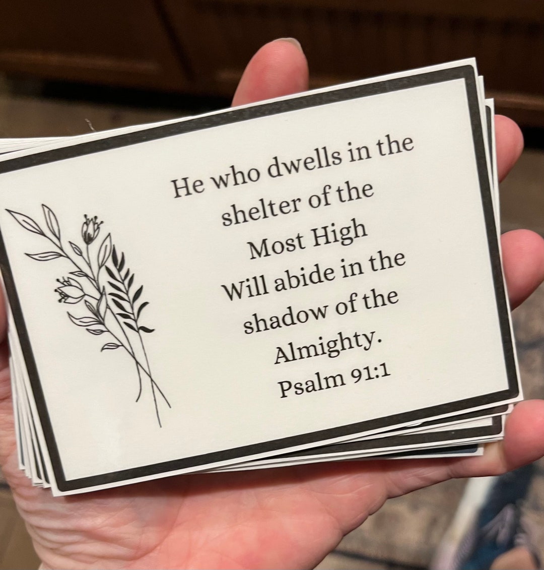 Psalm 91 Scripture Memory Verse Cards With Simple and Cute Florals ...