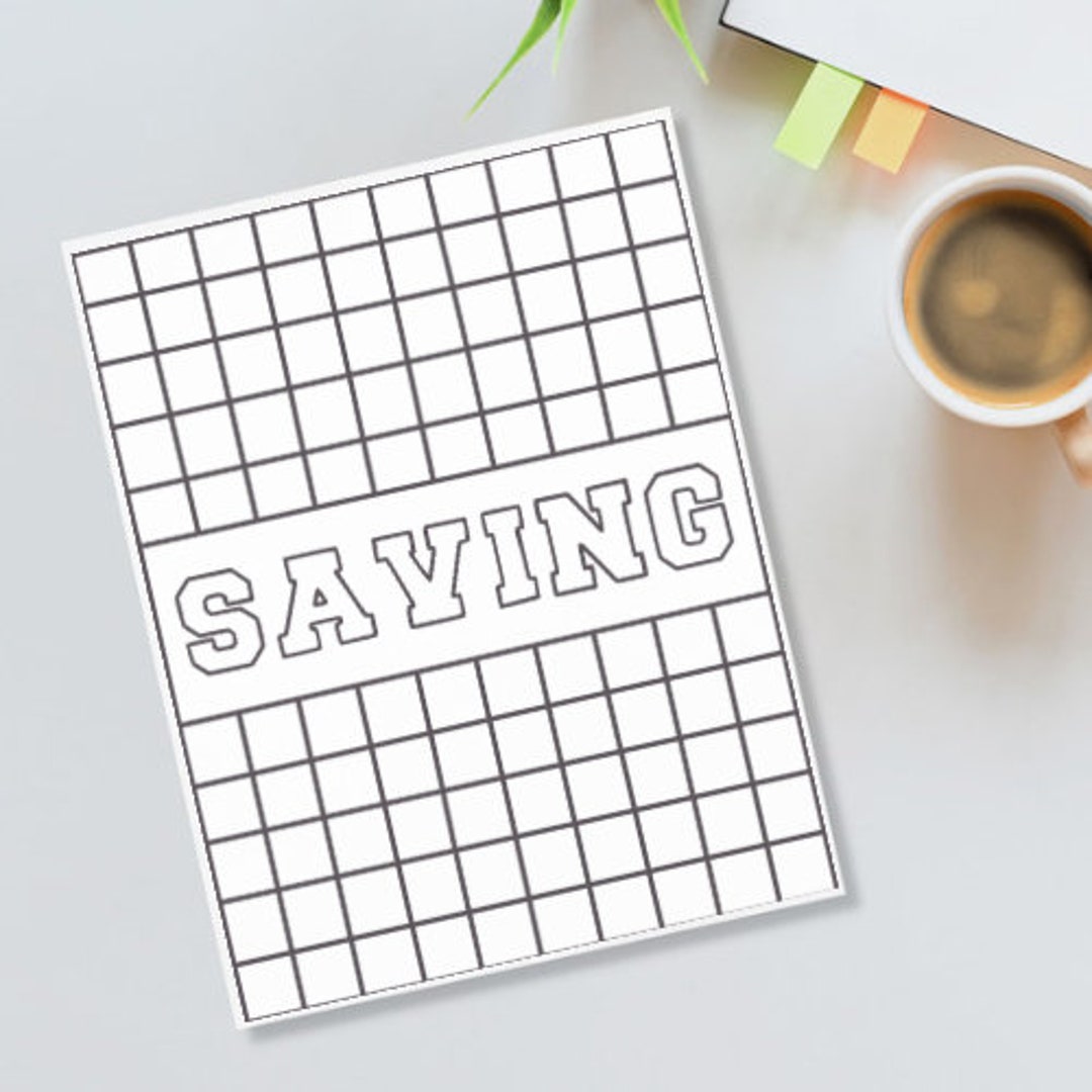 Saving Tracker Color Chart 100 Square Grid - Etsy